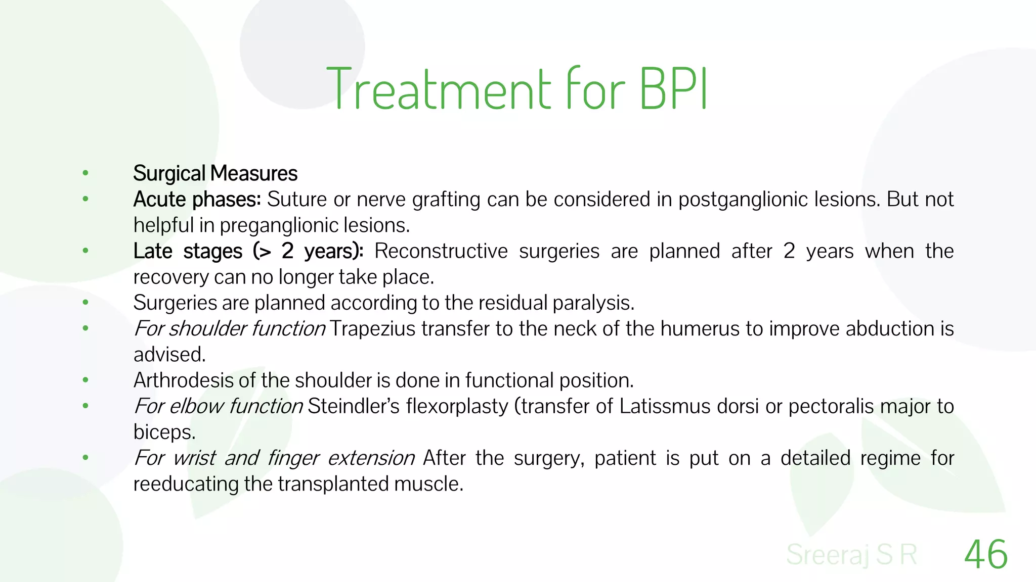 Physiotherapy Management in Peripheral nerve & Plexus injuries | PPTX