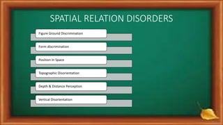 Physiotherapy management of perceptual disorders | PPTX