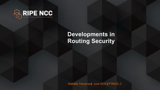 Developments in Routing Security | PPT