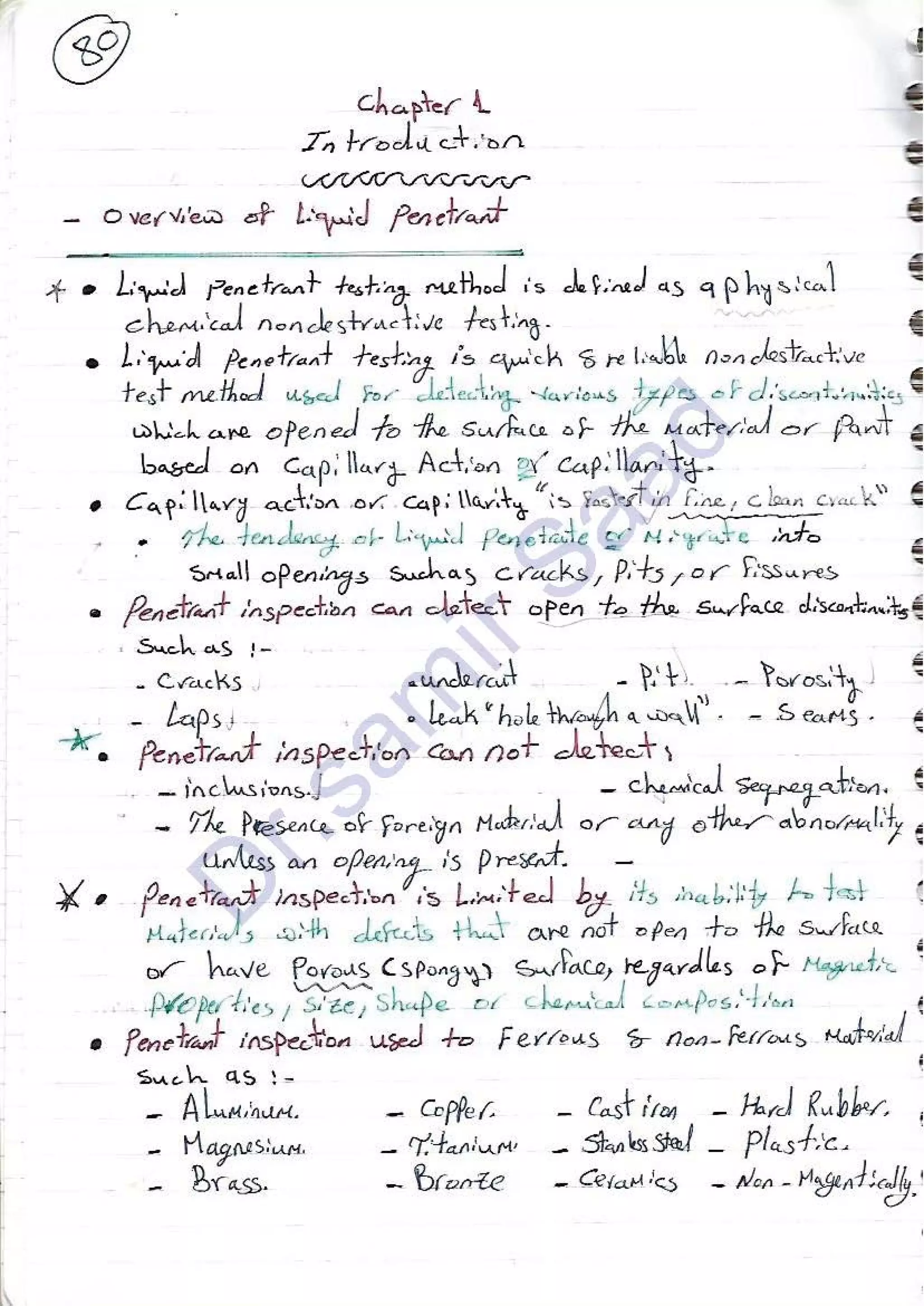 ASNT Liquid Penetrant Testing (PT) Level III Notes - Dr. Samir Saad ...