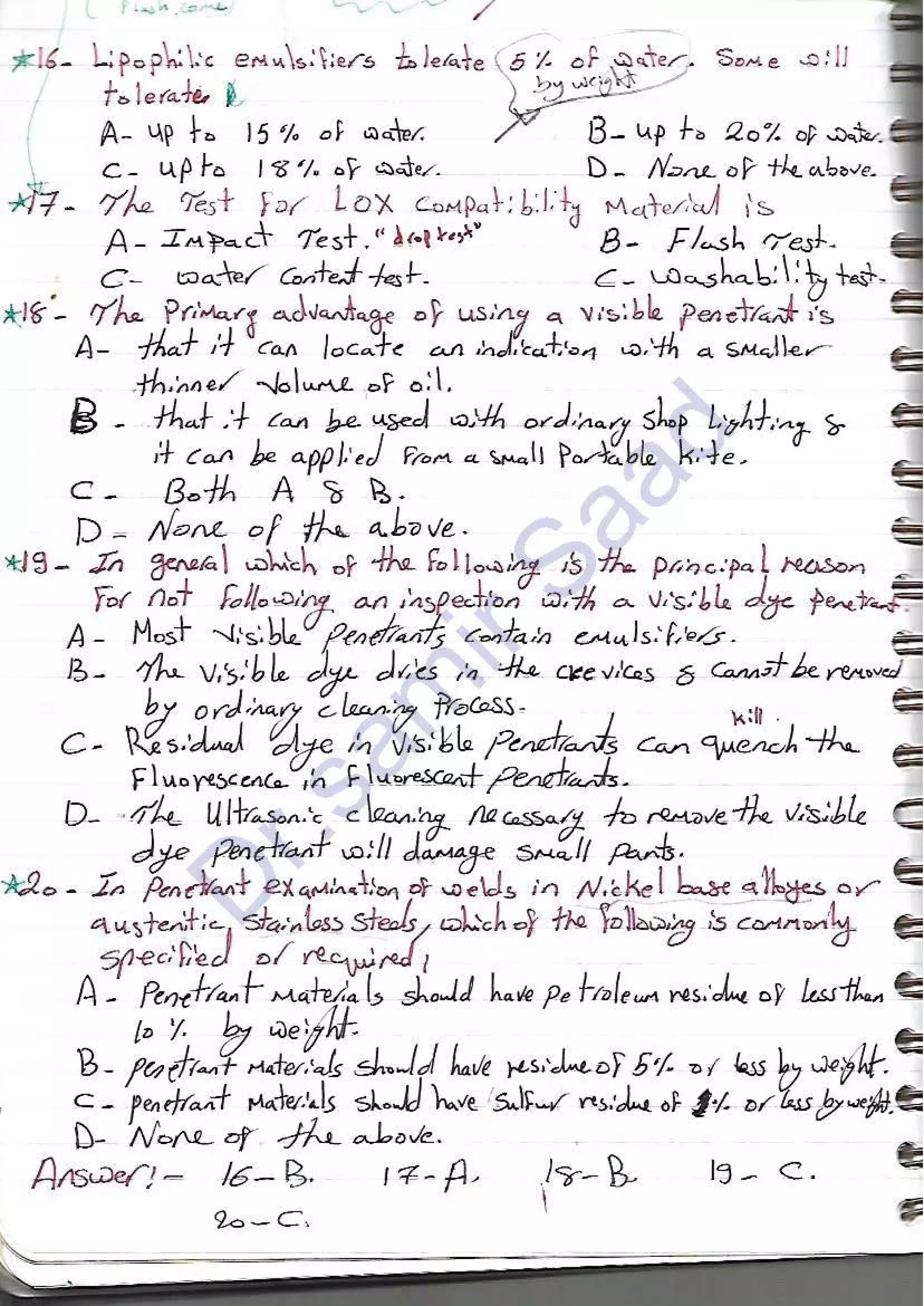 ASNT Liquid Penetrant Testing (PT) Level III Notes - Dr. Samir Saad ...