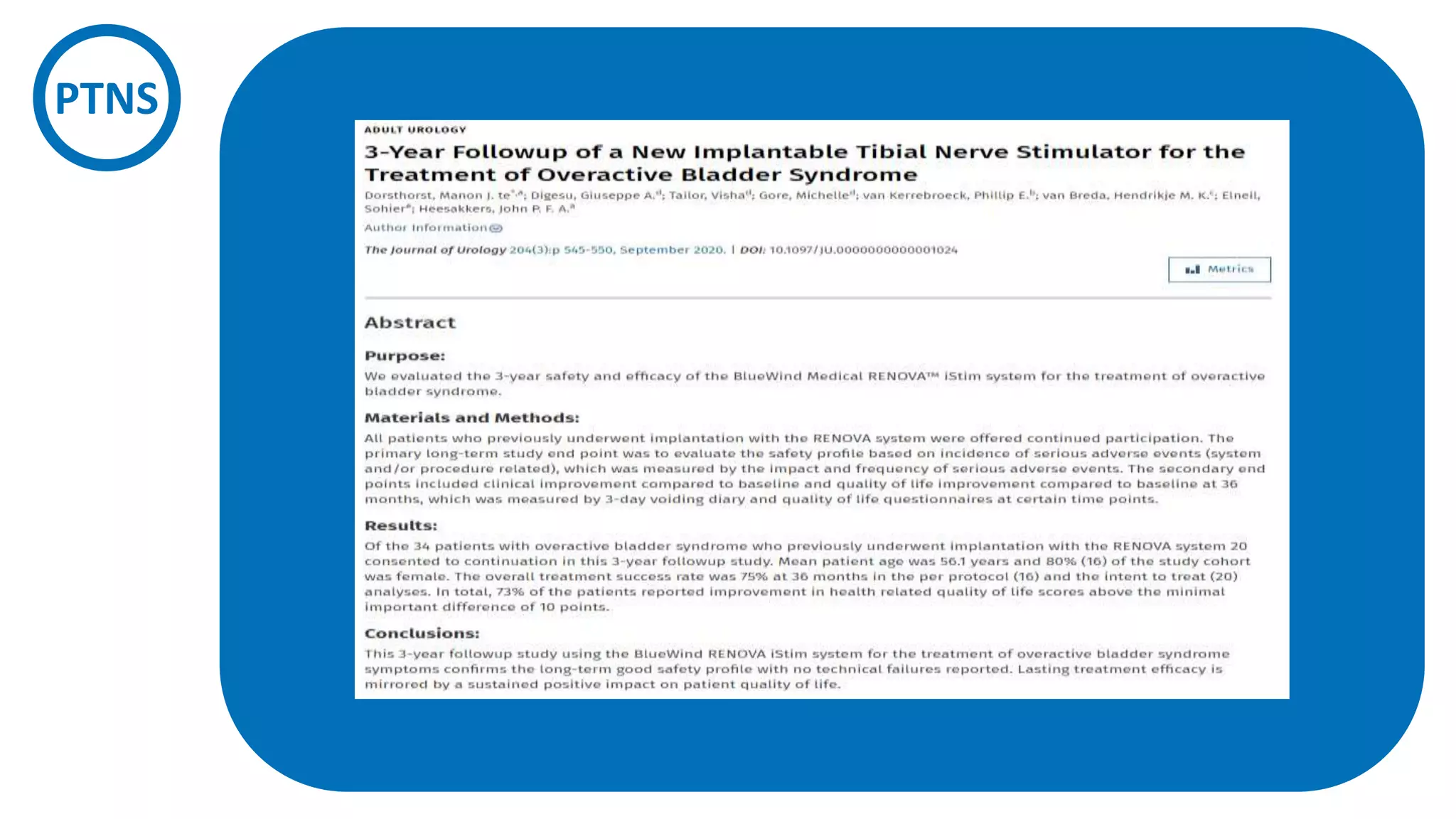 PTNS Percutaneous Tibial Nerve Stimulation | PPTX