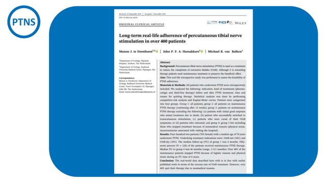 PTNS Percutaneous Tibial Nerve Stimulation | PPTX