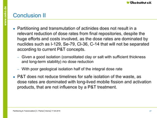 Partitioning & Transmutation: Solution for nuclear waste? | PPT