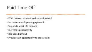 Paid Time Off Policy Review and Recommendations | PPTX