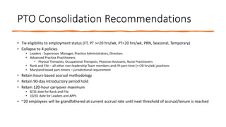 Paid Time Off Policy Review and Recommendations | PPT