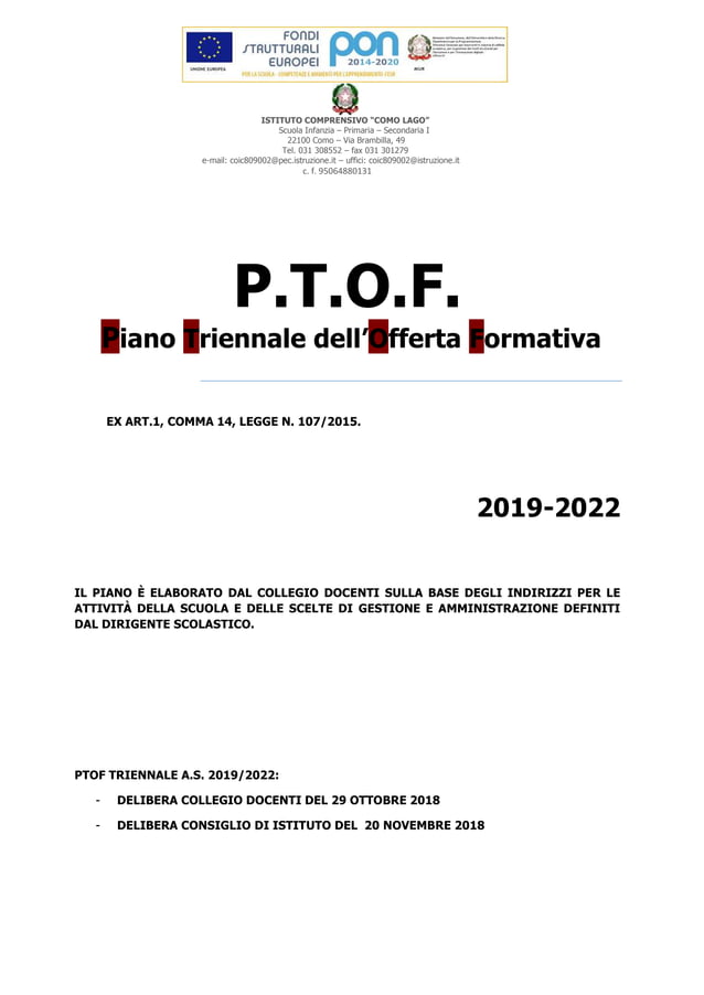 PTOF 2019-2022 | PDF