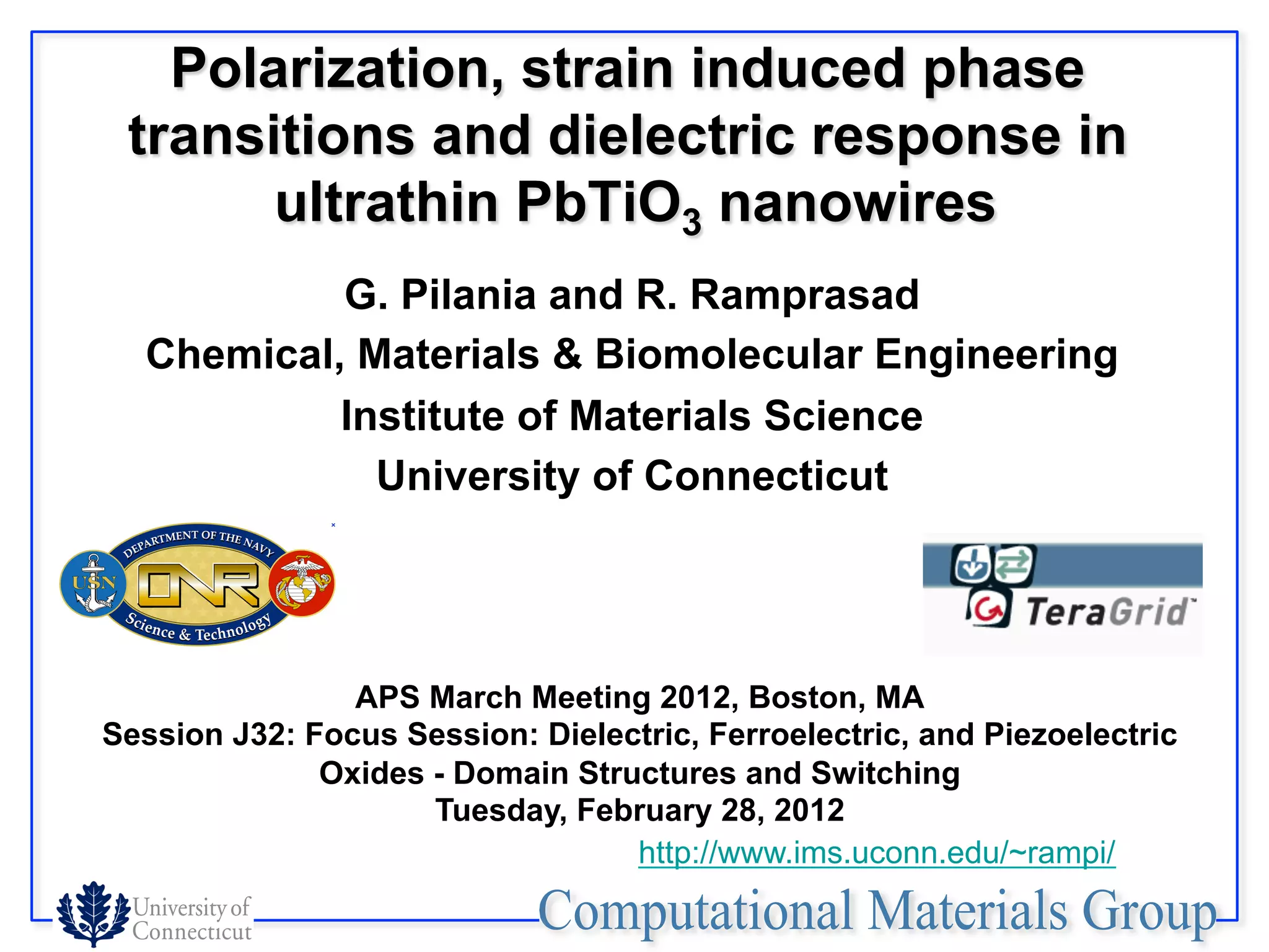 Polarization, strain induced phase transitions and dielectric response ...