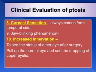 PTOSIS -Measurement and clinical evaluation | PPTX