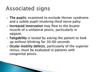Ptosis eyelid disorders | PPTX