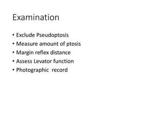 Ptosis | PPTX | Eye and Vision Conditions | Diseases and Conditions