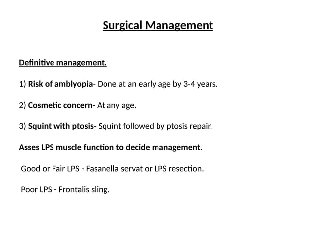 Case of ptosis and it’s diagnosis and management | PPT