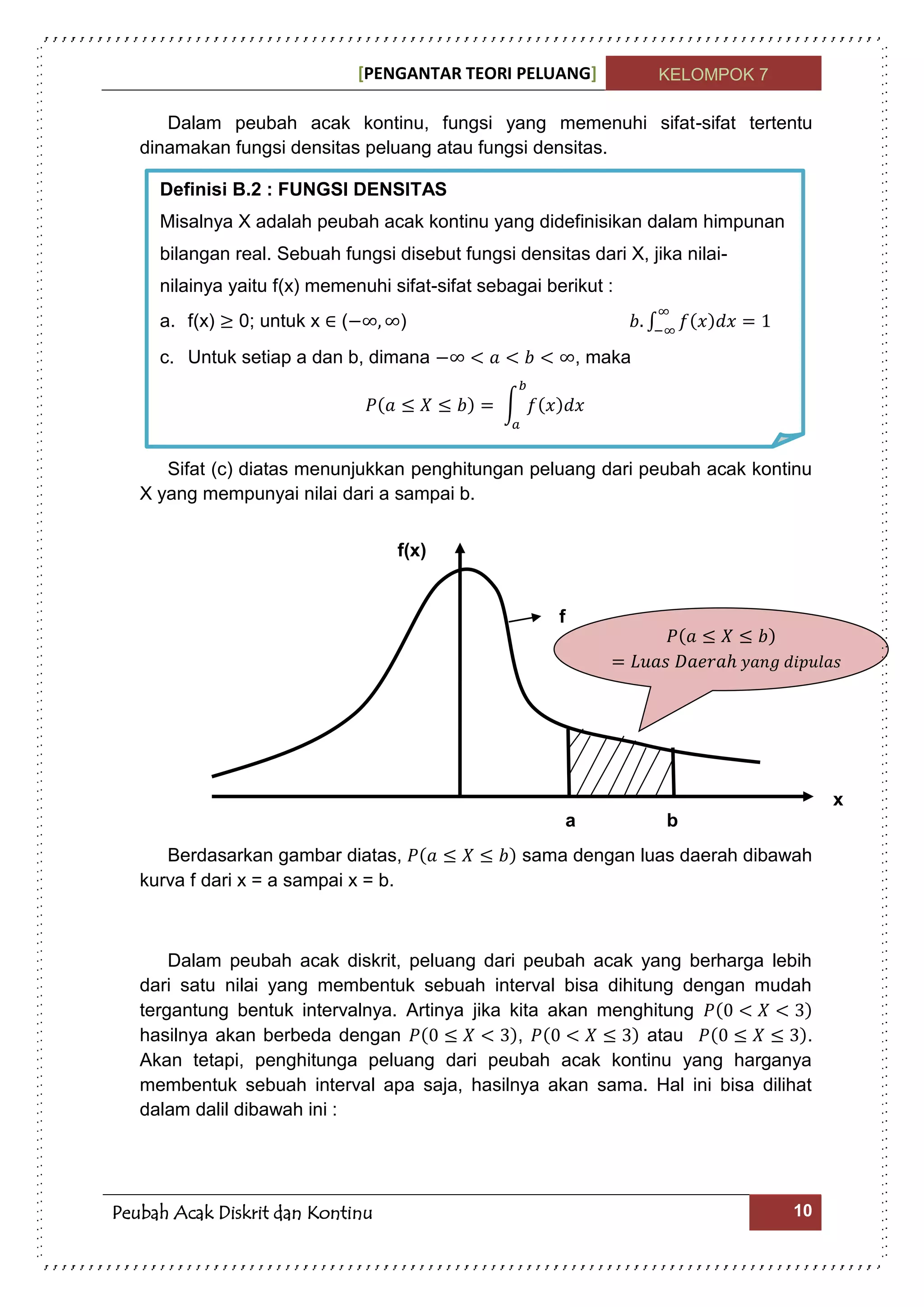 Peubah acak diskrit dan kontinu | DOCX
