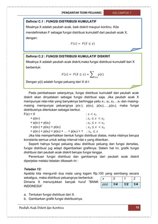 Peubah acak diskrit dan kontinu | DOCX