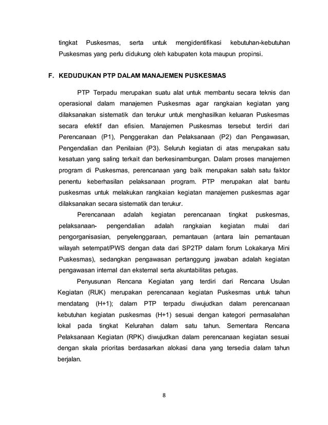 Perencanaan Tingkat Puskesmas (PTP) Rurukan 2022 | DOCX