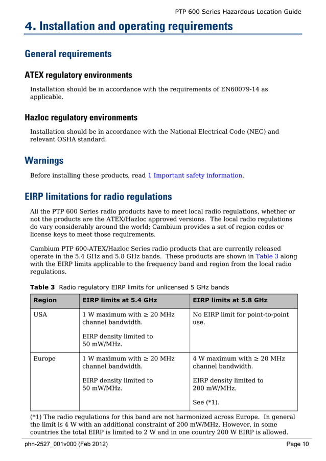 Ptp600 hazardous location guide | PDF