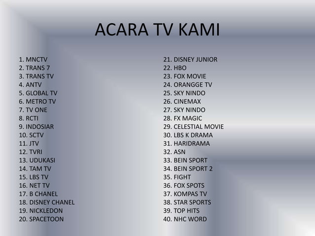 Contoh Power Point Perusahaan Tv Kabel | PPTX