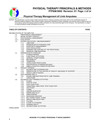 Ptpm002 Pt Mgmt Of Limb Amputees | PDF