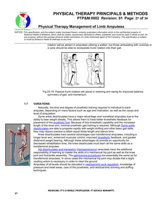 Ptpm002 Pt Mgmt Of Limb Amputees | PDF