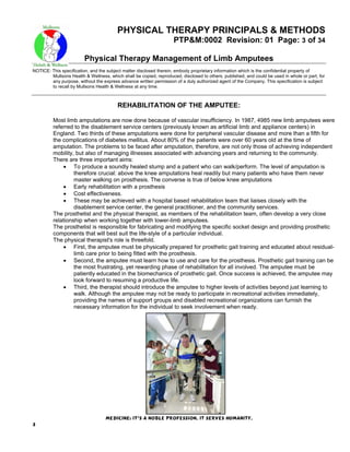 Ptpm002 Pt Mgmt Of Limb Amputees | PDF