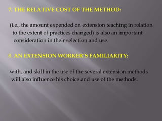 FACTORS INFLUENCING THE SELECTION AND COMBINATION OF EXTENSION TEACHING ...