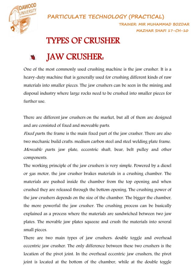 Crusher and Its Types | PDF | Home Appliances | Home & Garden