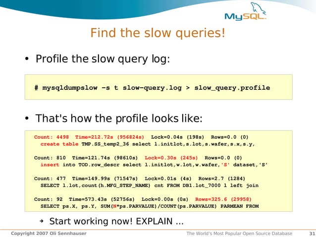 MySQL Performance Tuning | PDF | Databases | Computer Software and Applications