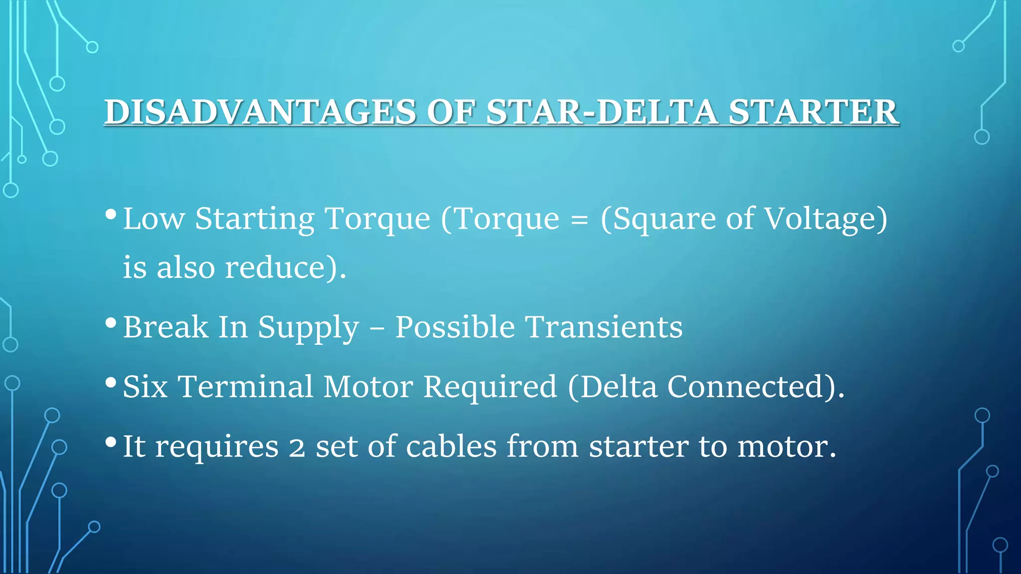 TYPES OF ELECTRICAL STARTERS | PPTX