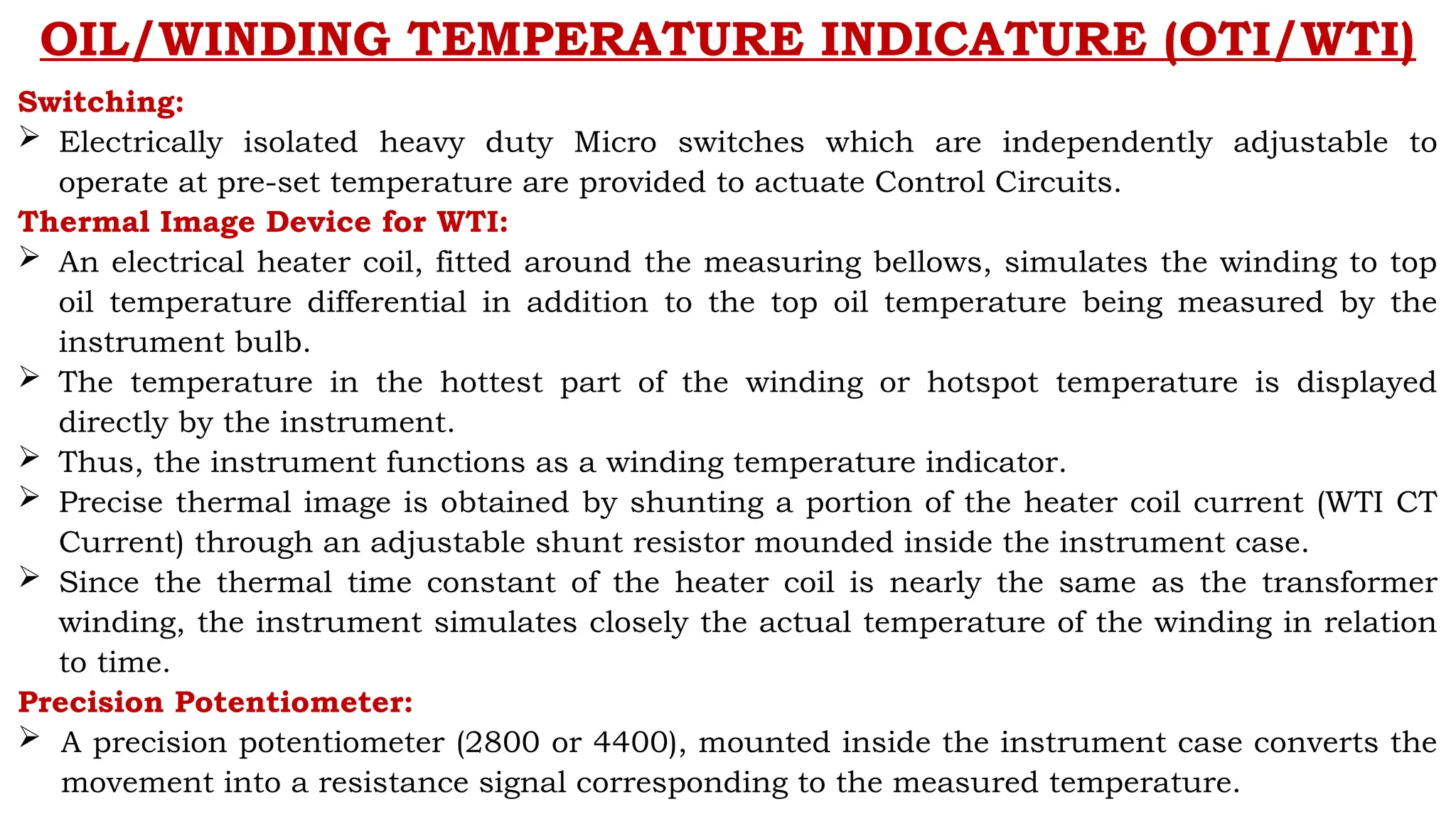 Power Transformer Temp Measurement Indicators Pptx
