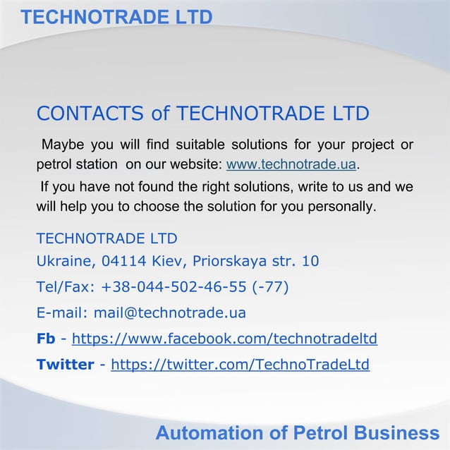 New Forecourt Controller by TECHNOTRADE LTD - PTS Controller | PDF ...