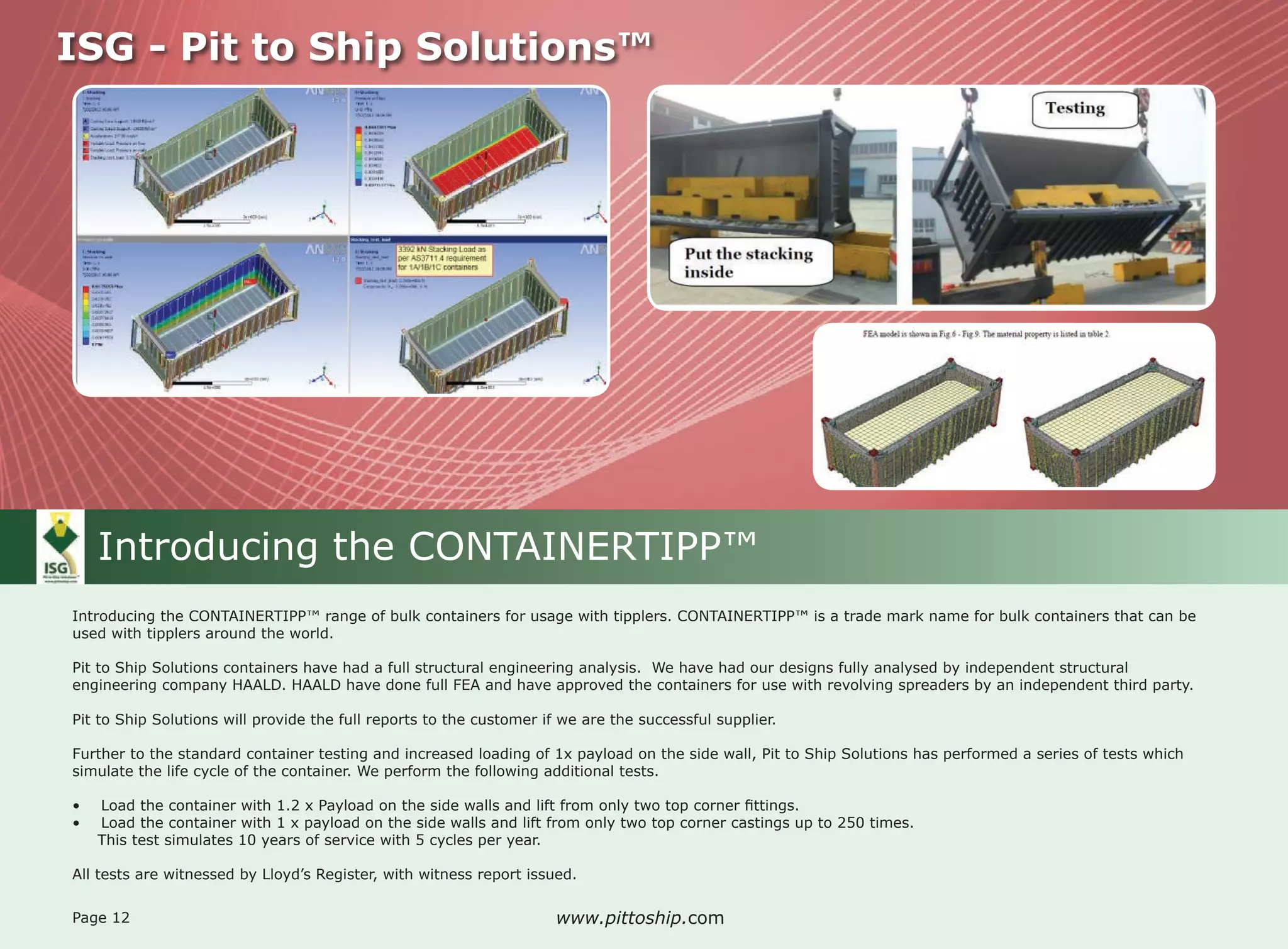 ISG Pit to Ship Bulk Container Brochure 2015 | PDF | Africa Travel ...