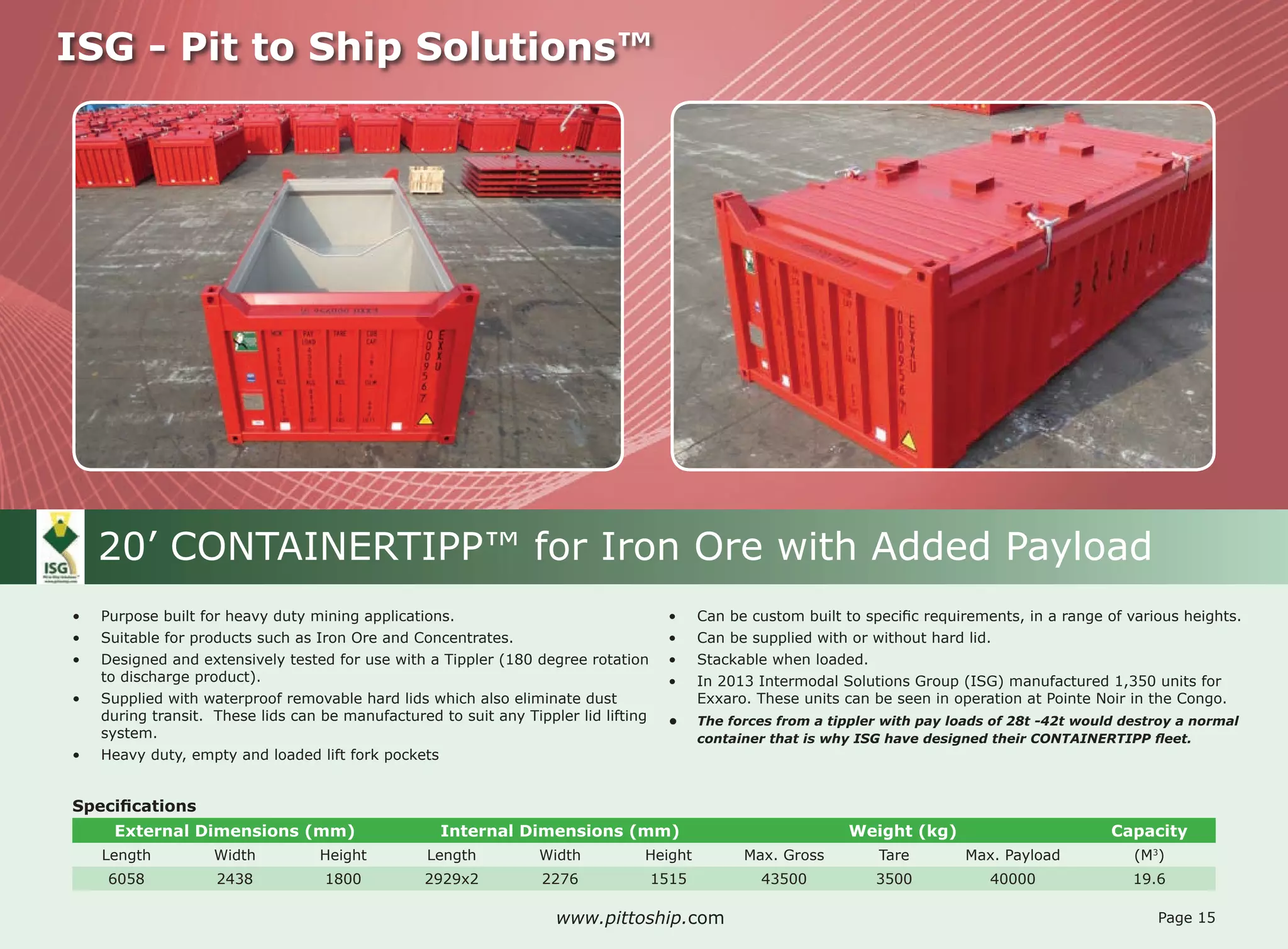 ISG Pit to Ship Bulk Container Brochure 2015 | PDF | Africa Travel ...