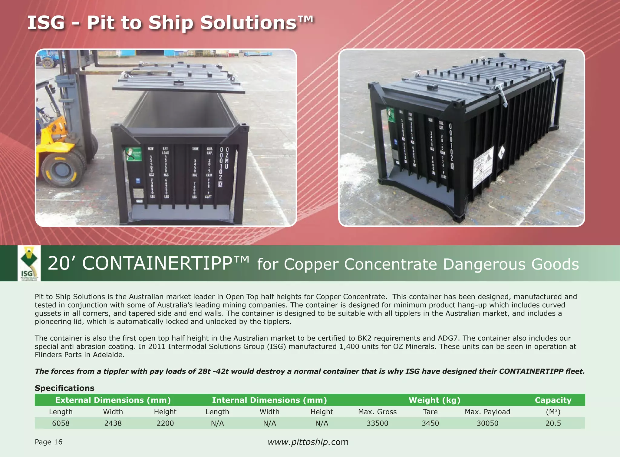 ISG Pit to Ship Bulk Container Brochure 2015 | PDF | Africa Travel ...