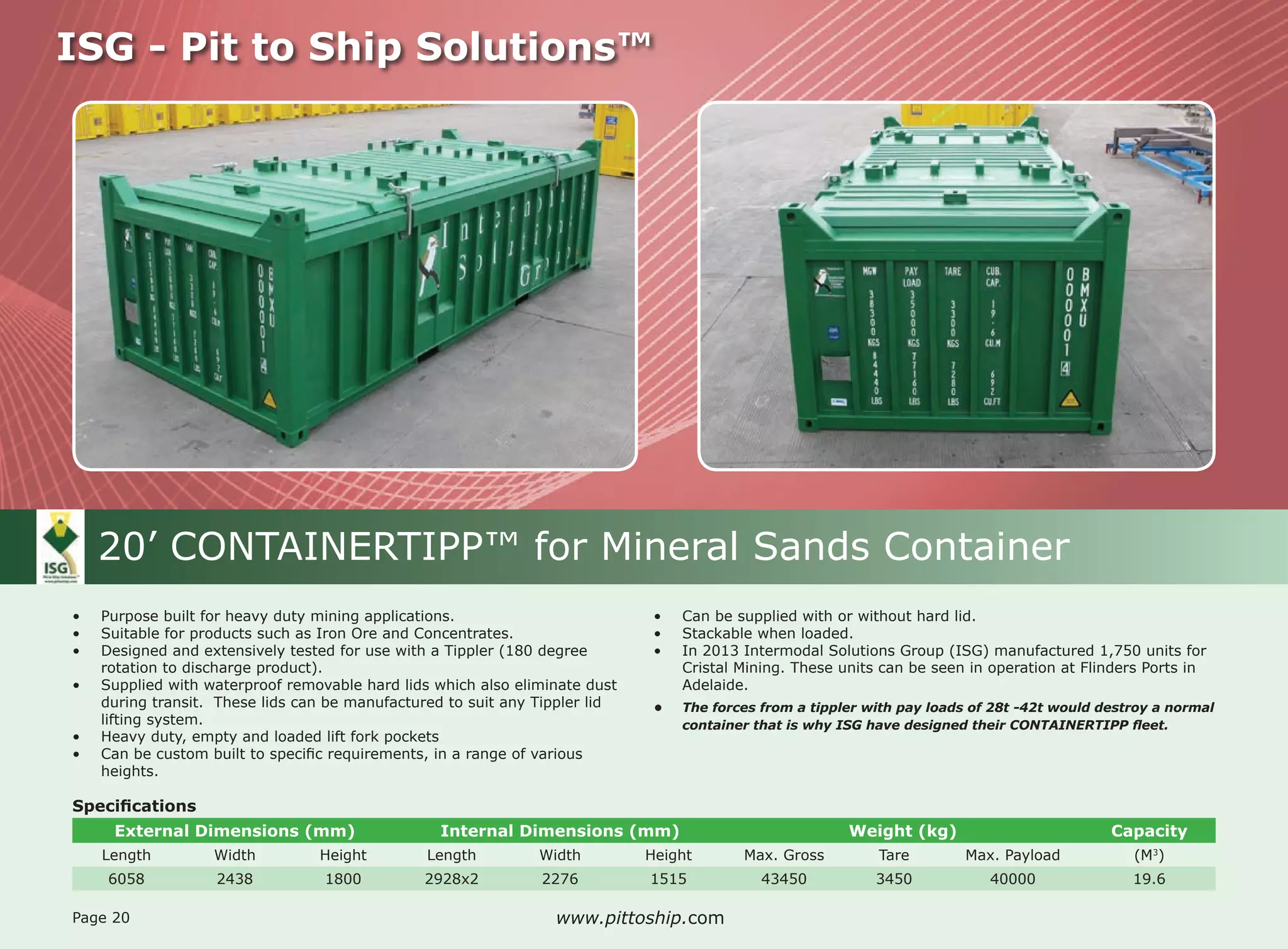 ISG Pit to Ship Bulk Container Brochure 2015 | PDF | Africa Travel ...