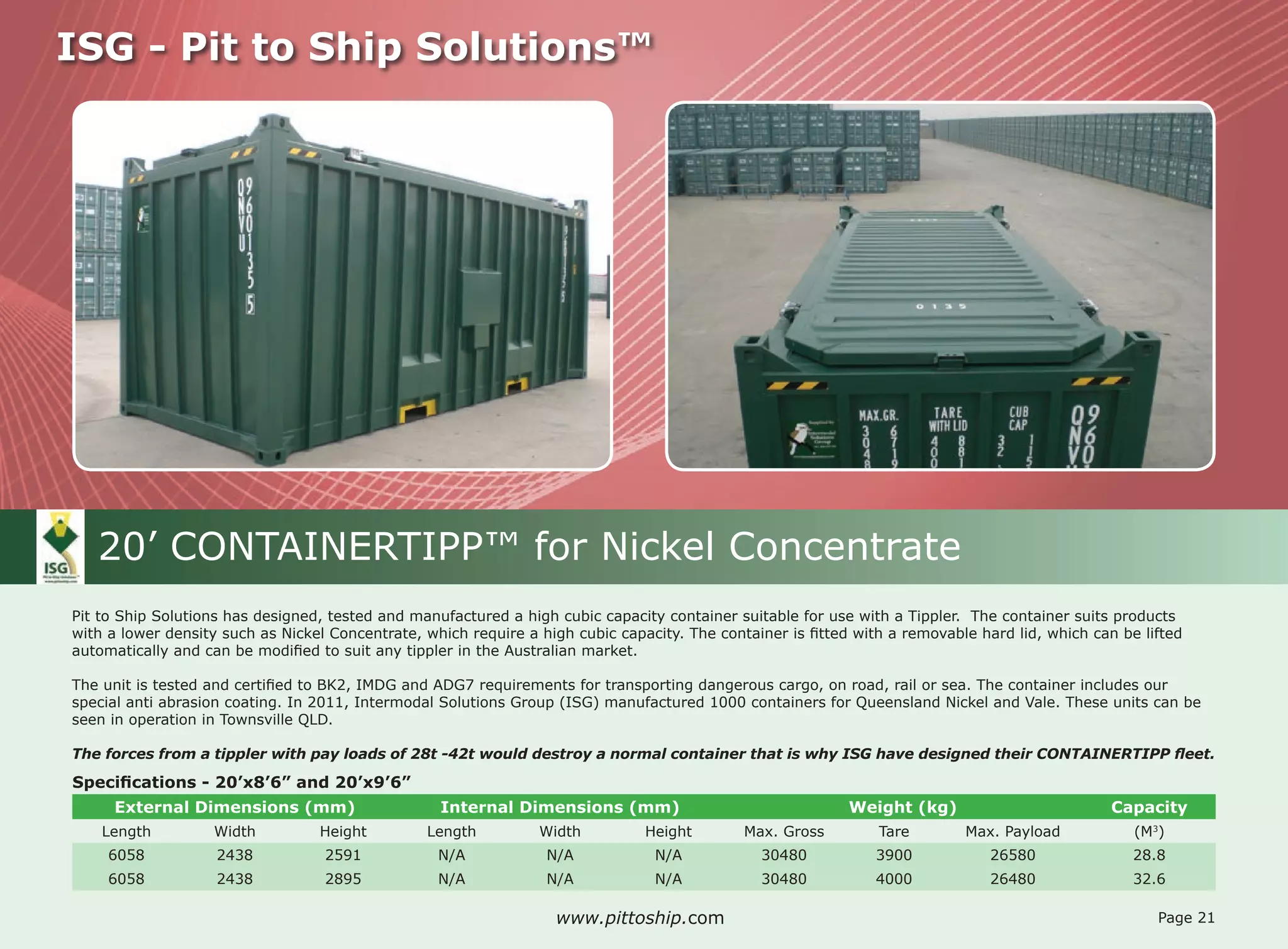 ISG Pit to Ship Bulk Container Brochure 2015 | PDF | Africa Travel ...