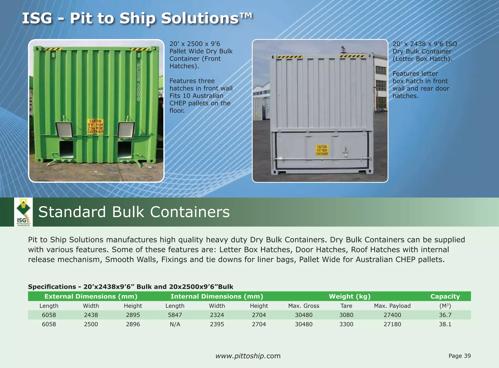 ISG Pit to Ship Bulk Container Brochure 2015 | PDF | Africa Travel ...