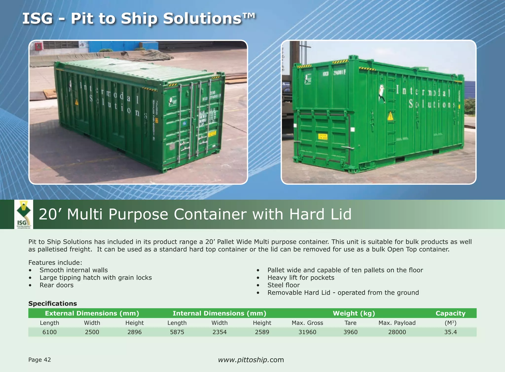 ISG Pit to Ship Bulk Container Brochure 2015 | PDF | Africa Travel ...