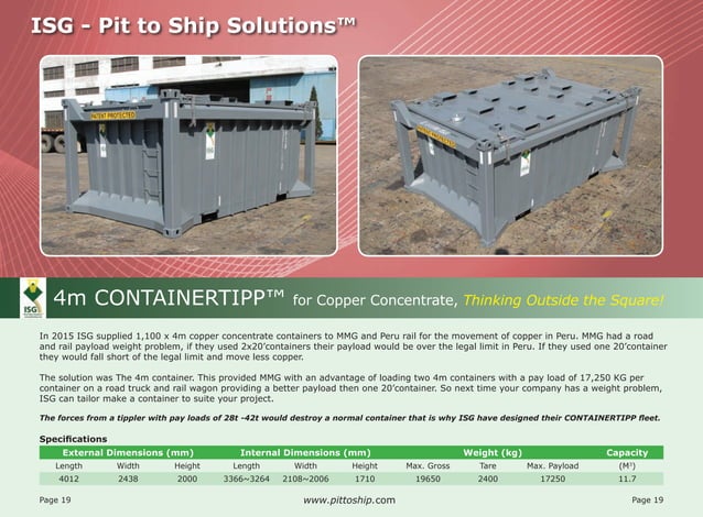 ISG Pit to Ship Bulk Container Brochure 2015 | PPT