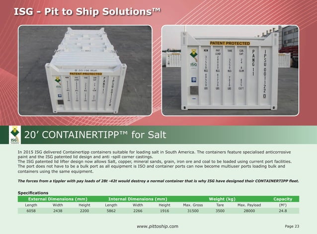 ISG Pit to Ship Bulk Container Brochure 2015 | PPT
