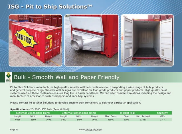 ISG Pit to Ship Bulk Container Brochure 2015 | PPT