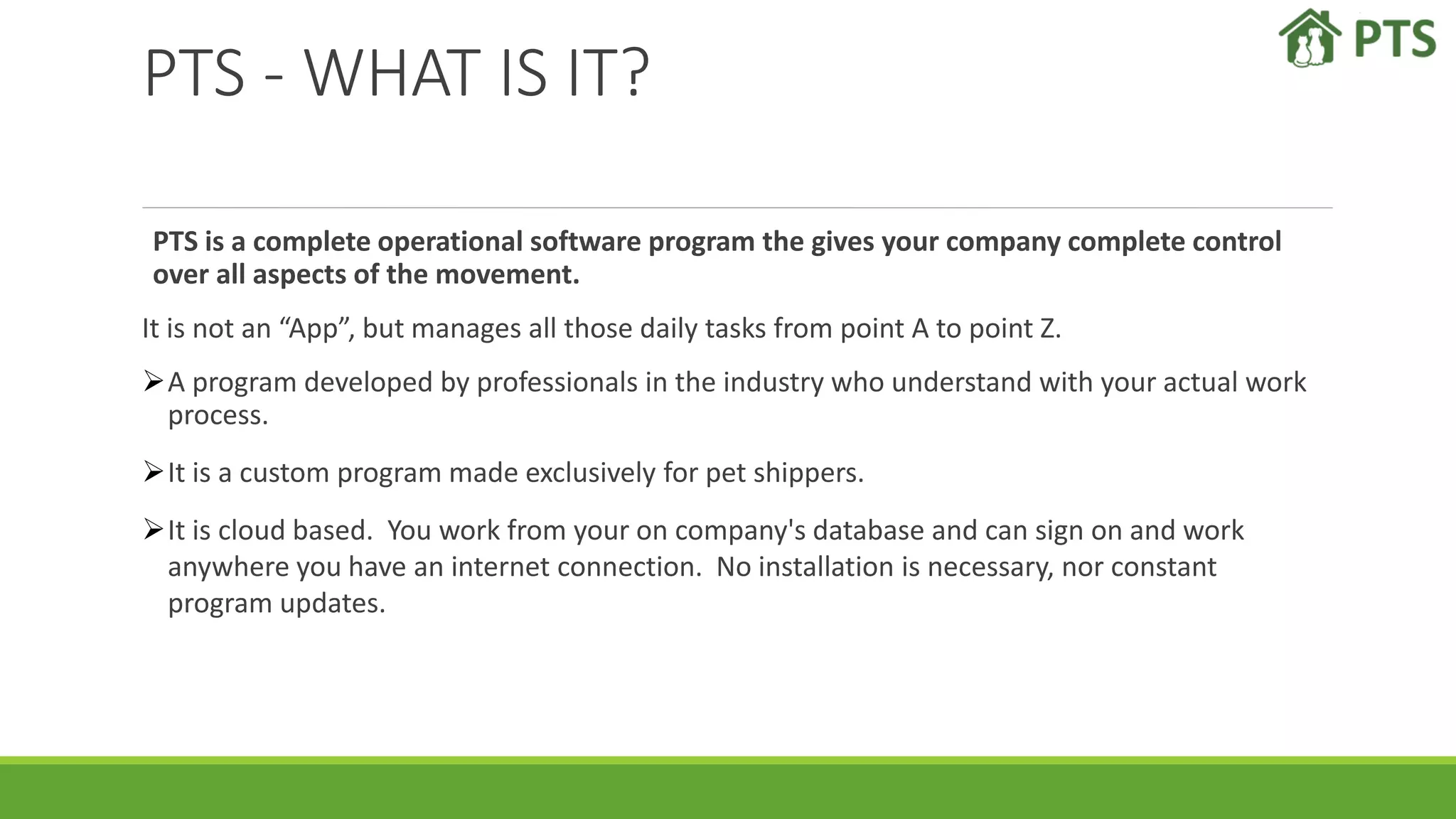 Pts software for Pet Shipping Company | PDF