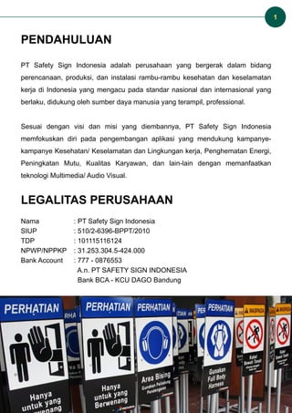 PT Safety Sign Indonesia Company profile 2017 | PDF