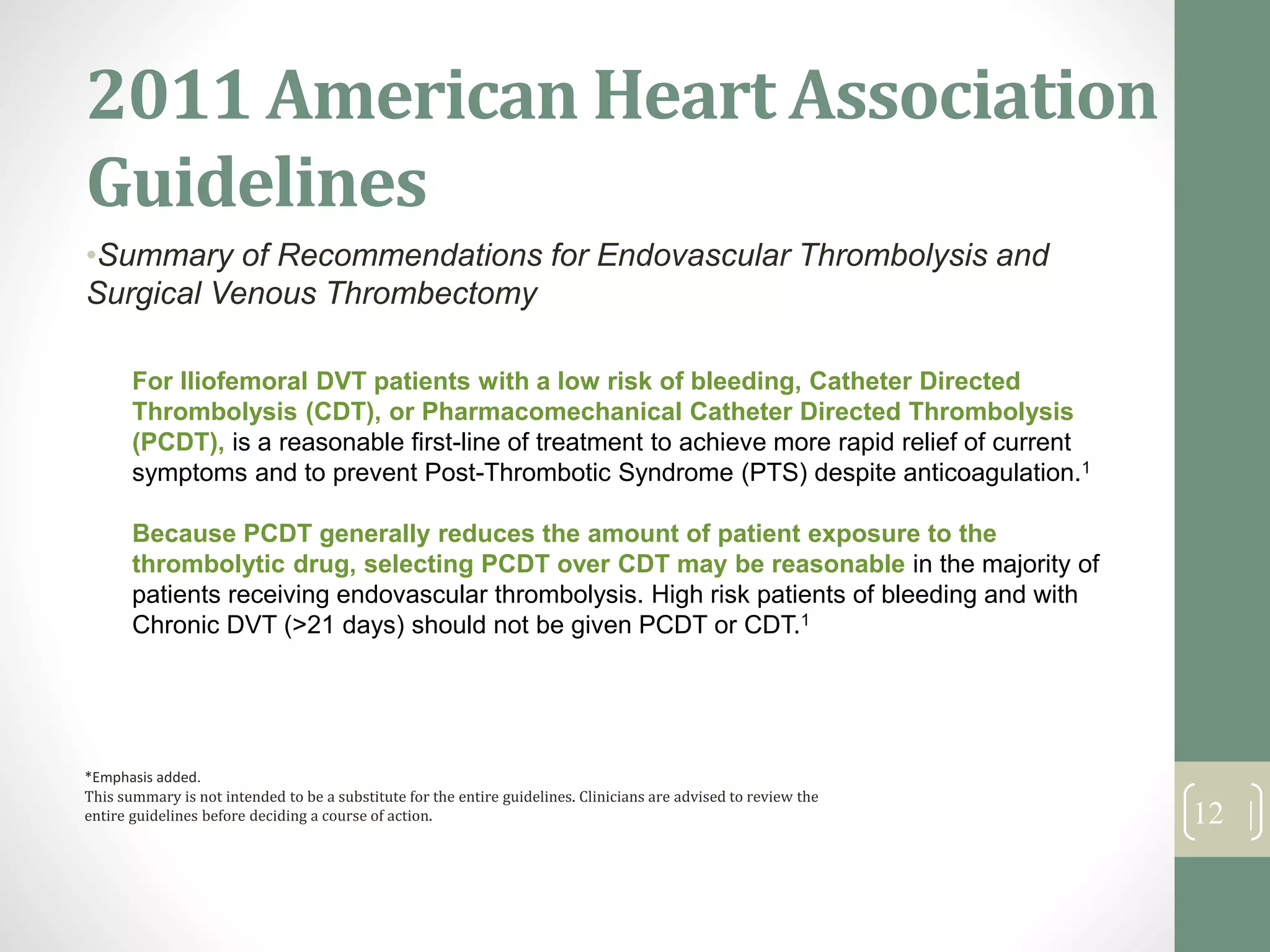 Iliofemoral DVT thrombolysis | PPTX