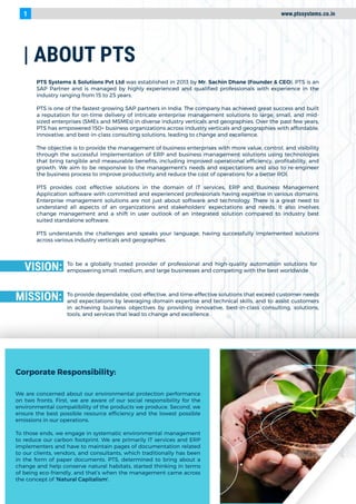 PTS Company Brochure 2025/SAP PROVIDER.. | PDF