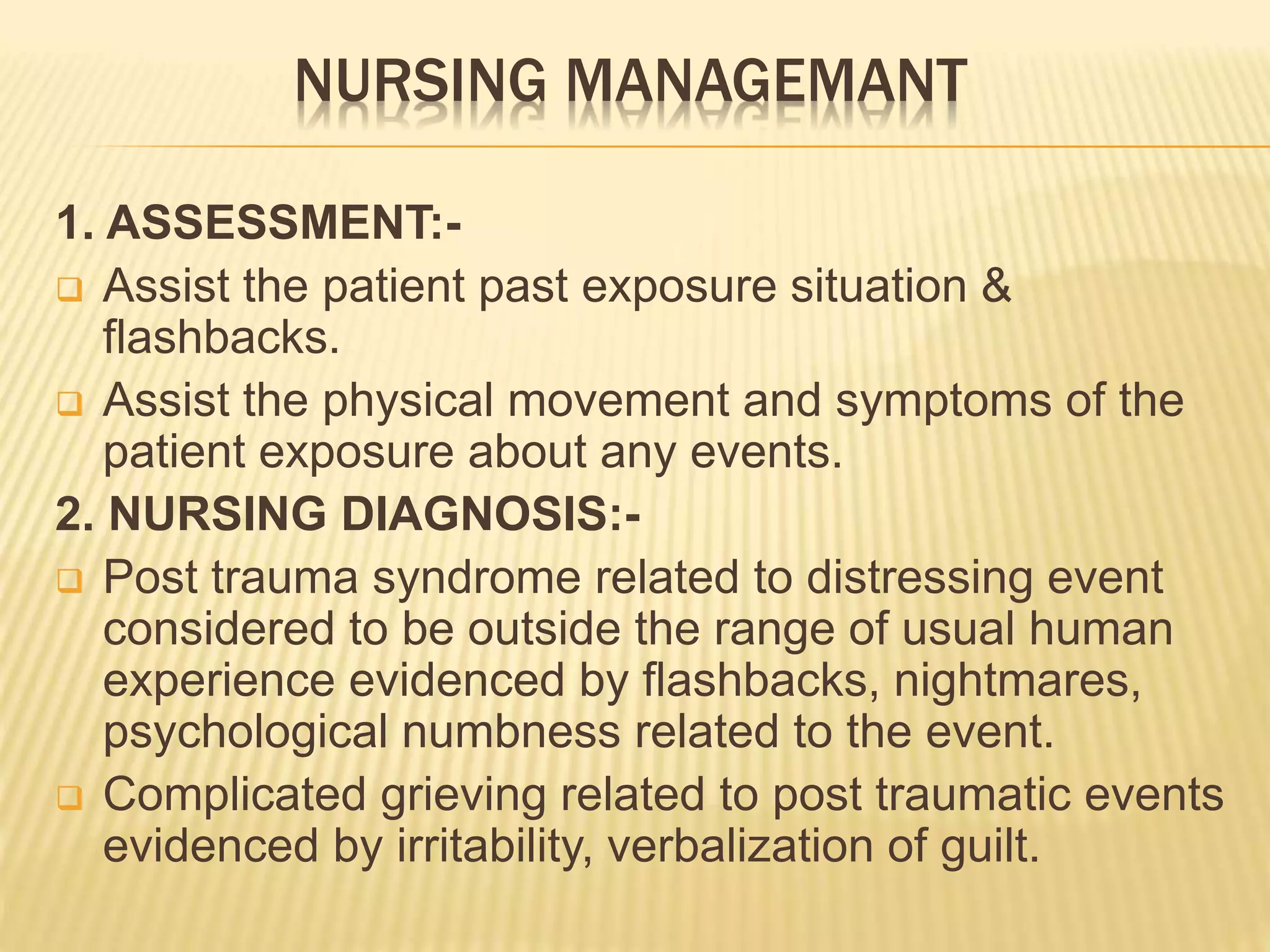 POST TRAUMATIC STRESS DISORDER | PPTX