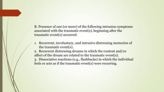 Post Traumatic Stress Disorder(PTSD) | PPTX | Mental Health | Diseases ...