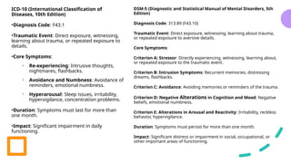 Post Traumatic Stress Disorder (PTSD) PPT | PPTX