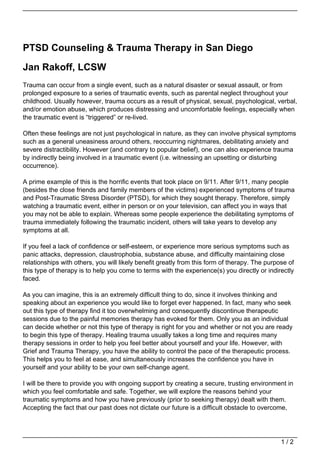 PTSD Counseling & Trauma Therapy in San Diego | PDF