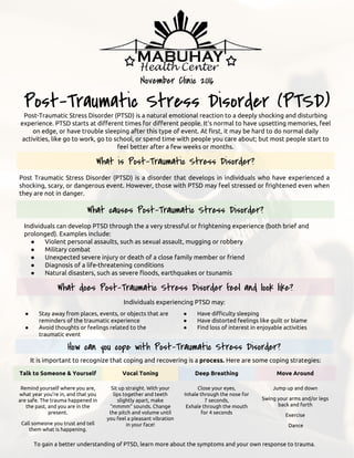 PTSD Handout - November Clinic | PDF