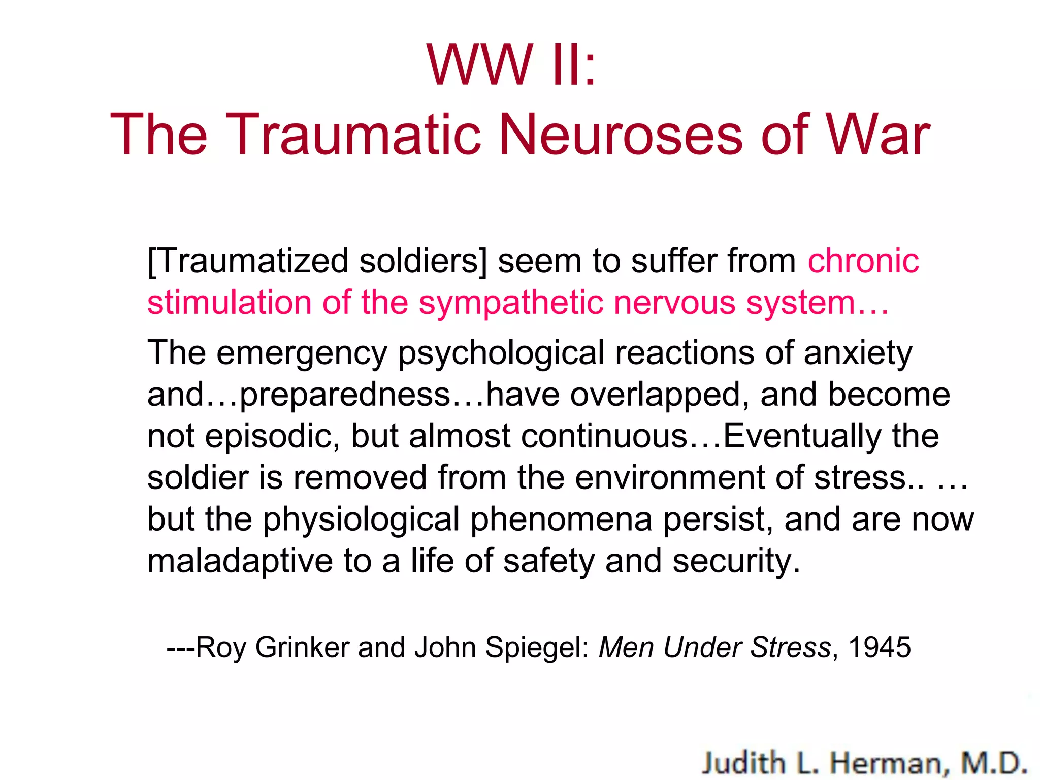 PTSD Historical Overview | PDF | Physical Therapy | Wellness